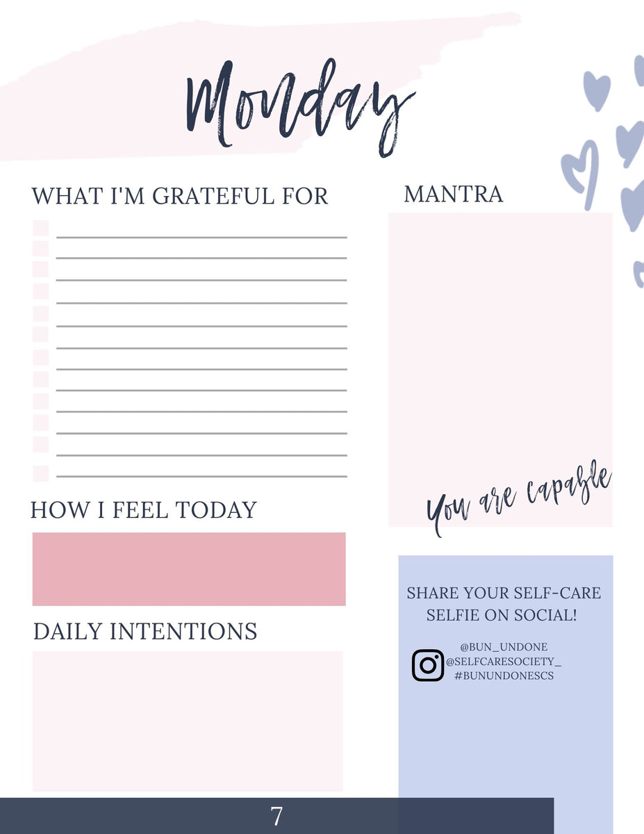 Free Reflection and Gratitude Journal – Bun Undone Self-Care Society